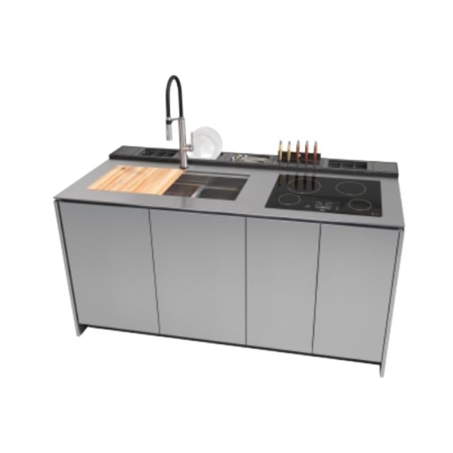 Módulo Freestanding Mekal 300 Ilha em Aço Inox Escovado - SB Ambientes