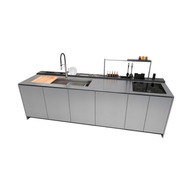Módulo Freestanding Mekal 300 Ilha em Aço Inox Escovado - SB Ambientes
